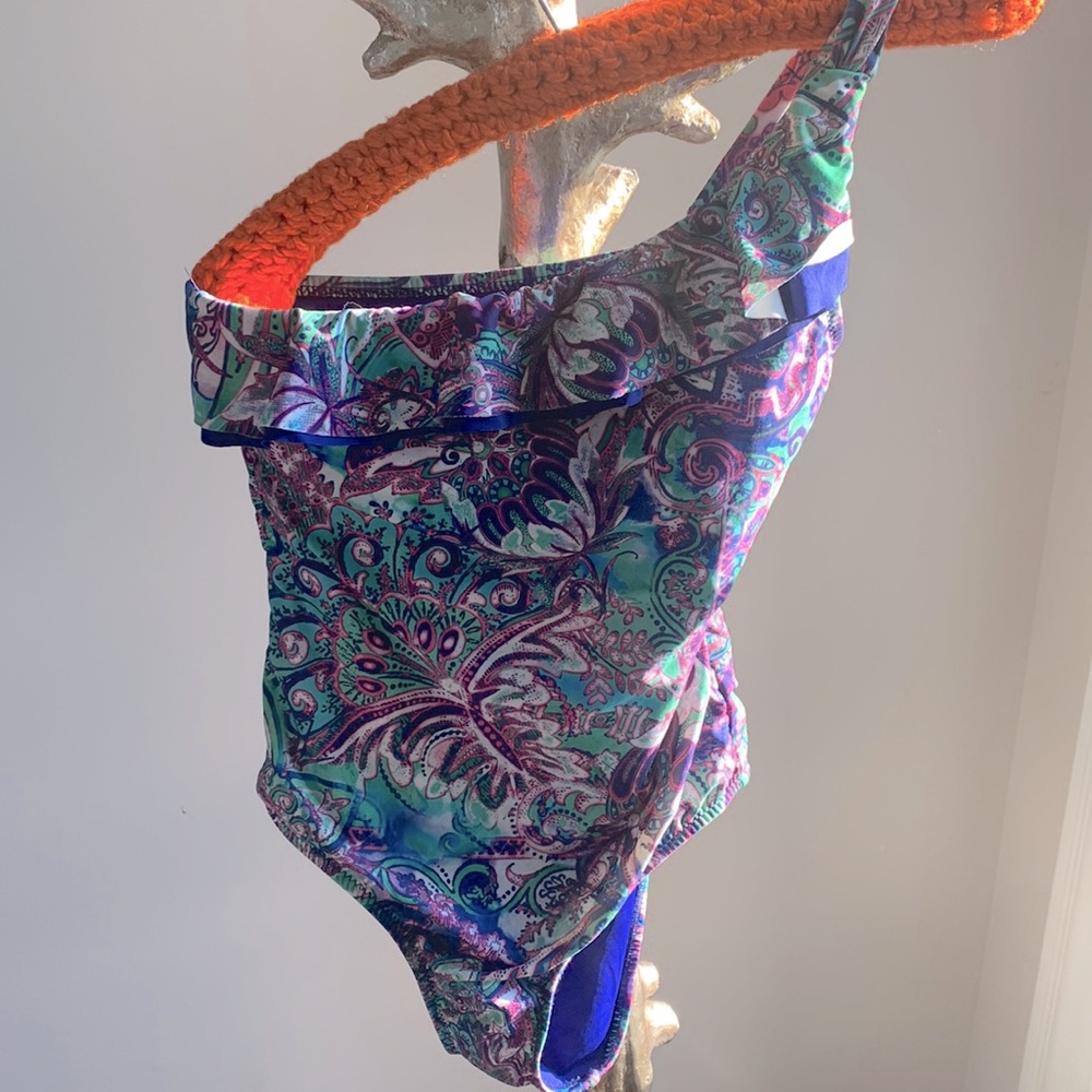 Becca One Shoulder Grecian Swimsuit - Gem